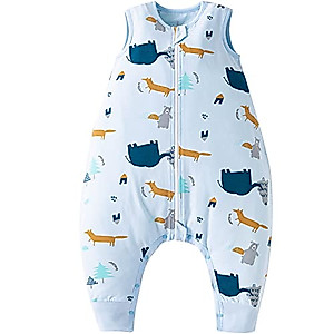 Duomiaomiao Baby Sleep Sack, Summer Toddler Sleeping Sack with Feet 2t-3t, 0.5 TOG Lightweight Cotton Baby Wearable Blanket for Early Walkers, 12months-4T