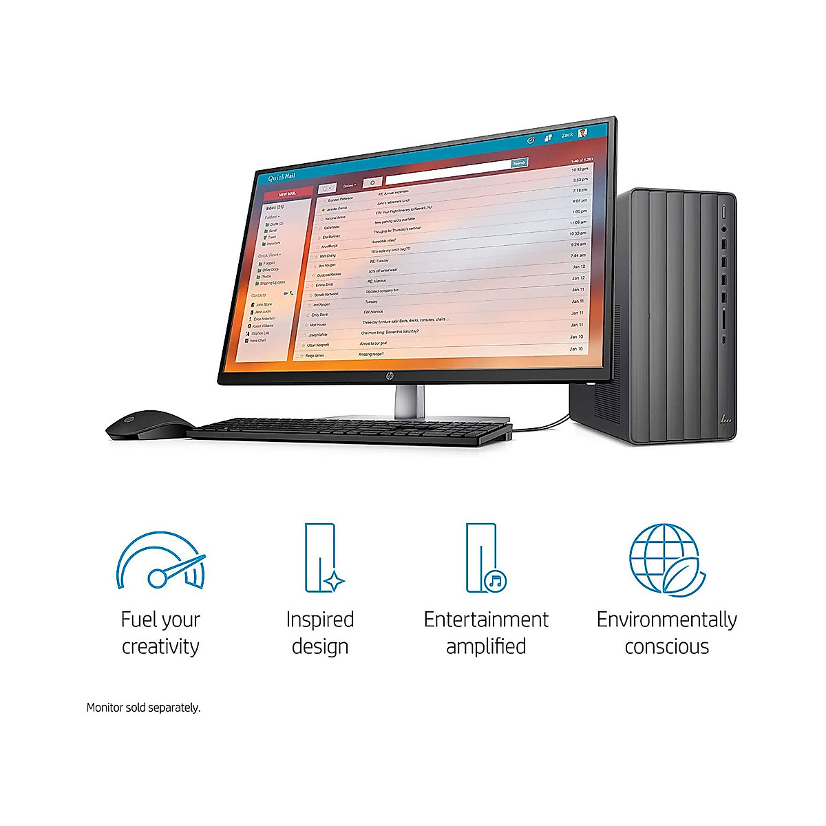 HP Envy Desktop Computer, 11th Gen Intel i5-11400 Processor, HDMI, VGA, USB-C, Wi-Fi 6, Bluetooth, SD Card Reader, Wireless Mouse&KB, Windows 11 Home (32GB RAM | 1 TB PCIe SSD)