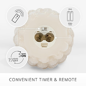 Luminara Pinecone Flameless Candle White Swan Glitter and Snow Finish Pine Cone Figural, Real Wax Unscented LED Candles, Battery Operated with Timer, Holiday Decoration (4.7" x 6")