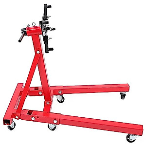 KUAFU Universal 360 Degree Rotating Engine Stand Adjustable Mounting Head Folding Frame for Auto Truck Motor Hoist Repair Jack 2000LBS Capacity Heavy Duty Steel-RED