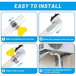 UNIFAMLIY 10Ft Portable Air Conditioner Drain Hose, Universal AC Drain Hose Kit, Kink-Free Drain Hose for Window Air Conditioner Drain with 3/5 Inch Connector, Window AC Mini-Split Unit Parts