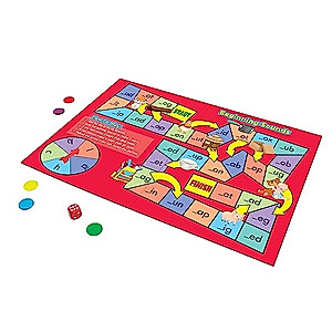 Junior Learning Phonics Board Games Set, 6 Counters, Ages 4-5, Language Skills, Pre K-K, Medium
