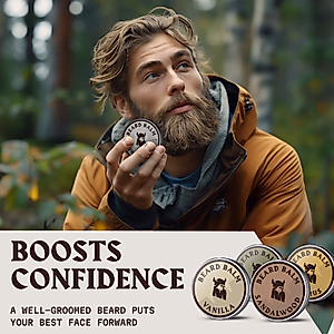 Striking Viking Beard Balm for Men - Leave-In Beard Conditioner with Naturally Derived Butter, Argan & Jojoba Oils, Citrus Vanilla Sandalwood Cedarwood Scents, 1 Ounce (Pack of 4) - Mustache Wax