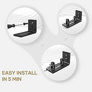 EaseLife Sliding Barn Door Bottom Floor Guide,Adjustable Roller,Wall Mount System,Flush Flat Bottom Design,2 Assemble Setup Options,Fit All Size Door,Black