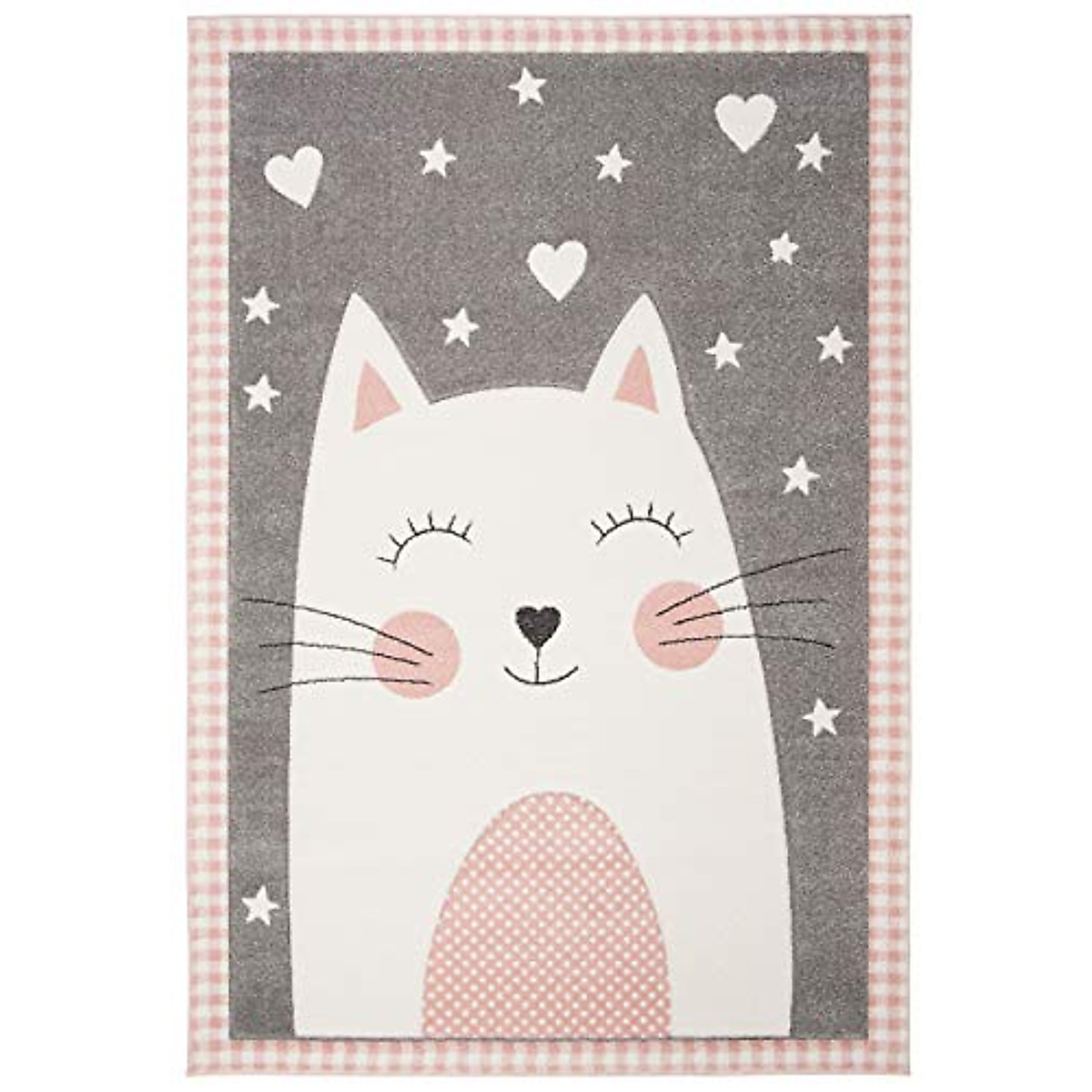 SAFAVIEH Carousel Kids Collection 5'3" x 7'6" Pink / Grey CRK134P Cat Nursery Playroom Area Rug