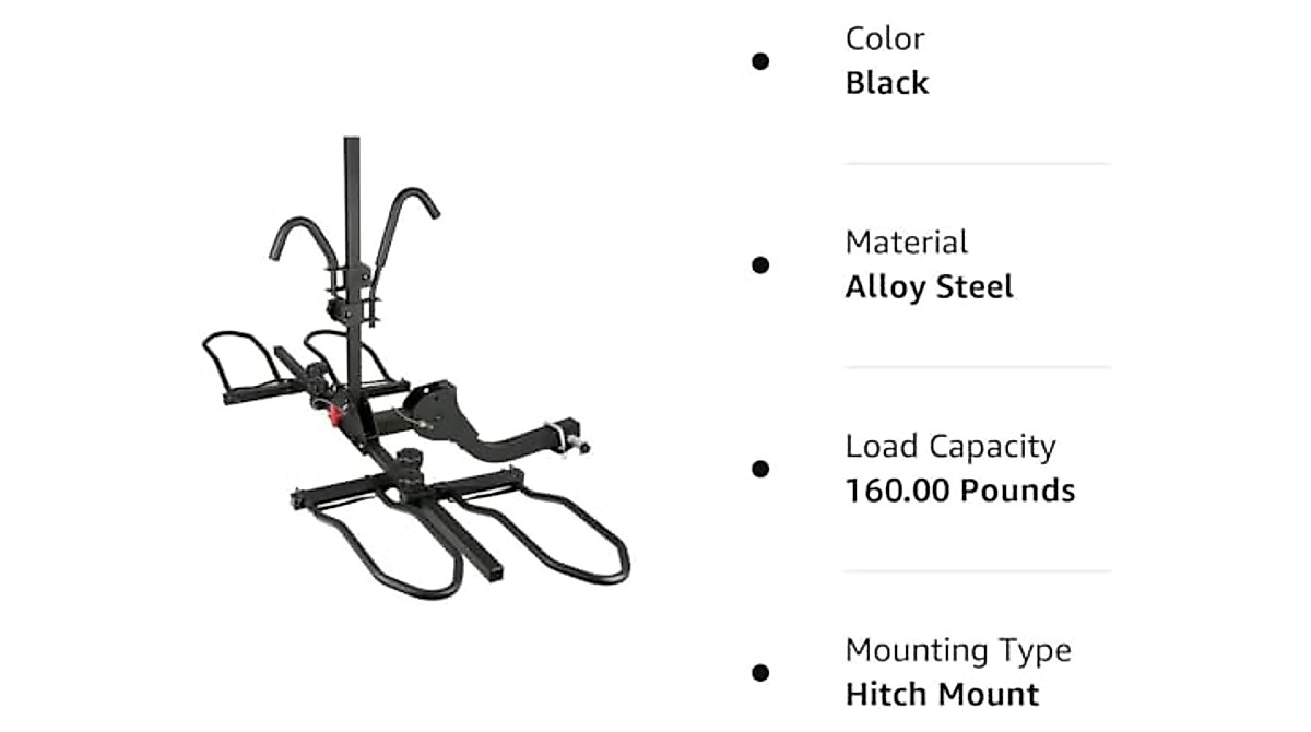 WEIZE Hitch Bike Rack - Wobble-Free Folding Bike Carrier for 2 Bikes