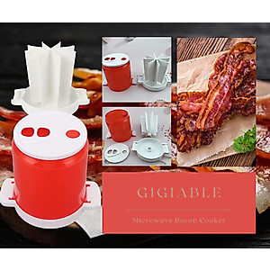 GIGIABLE Microwave bacon cooker Bacon cooker for microwave oven Instant pot accessories Home Kitchen Bacon Rack for Oven No Splash Easy to Clean Make Crispy Bacon in Minutes for Home