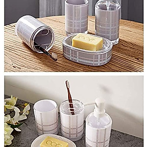 Acrylic Mouthwash Cup Toothbrush Holder Tooth Cup Soap Dish Soap Dish (Color : White, Size : 4 Piece Set)