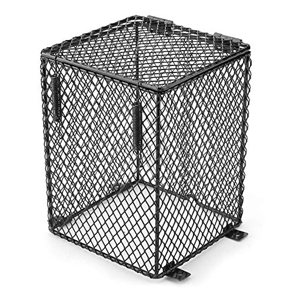 Fdit Pet Reptile Anti-Scald Lamp Mesh Cover Round Square Day Night Ceramic Light Bulb Heating Lampshade(Cubiod Shape)