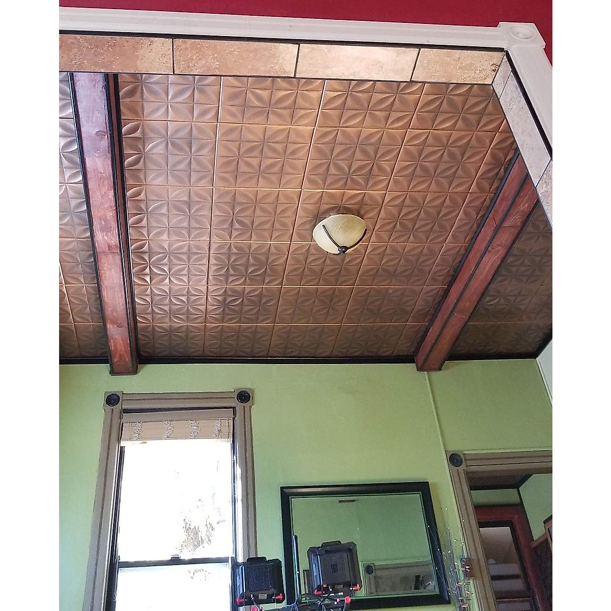 A La Maison Ceilings R103 Perceptions Foam Glue-up Ceiling Tile (256 sq. ft./Covers), Pack of 96, Plain White