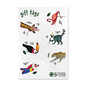 CENTRAL 23 - Wrapping Paper for Kids - Jungle Safari - Green - 6 Gift Wrap Sheets for Boys Girls Birthdays Children - Recyclable