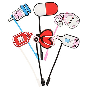 Healifty Straw Covers Cap, 6Pcs Reusable Drinking Straw Covers for 6-8 mm Straws, Anti-dust, Silicone Straw Plug, Straw Toppers for Tumblers