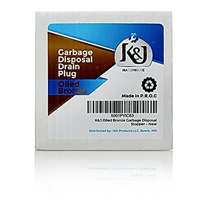 K&J Universal Kitchen Sink Stopper -Garbage Disposal Plug - Kitchen Sink Plug for Insinkerator, Kitchenaid, Kohler and More! … (Oiled Bronze)