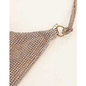 Rhinestone Hobo Bags Chic Sparkly Evening Bling Handbag Shiny Clutch Purse for Women (Champagne)