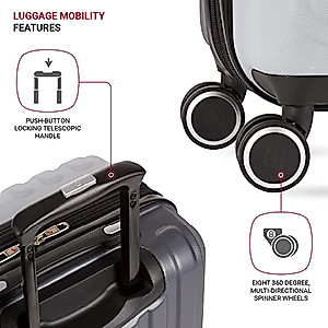 SwissGear 8028 Hardside Expandable Spinner Luggage, Light Grey/Ash Grey, Carry-On 19-Inch