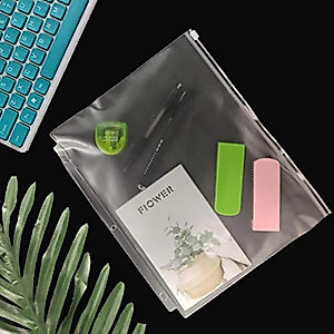 YoeeJob 3 Holes Clear PVC Zipper Binder Pocket Insert Pages Letter Size, 8 1/2"x 11 Loose Leaf Binder Filing Storage Bags 15 Per Pack