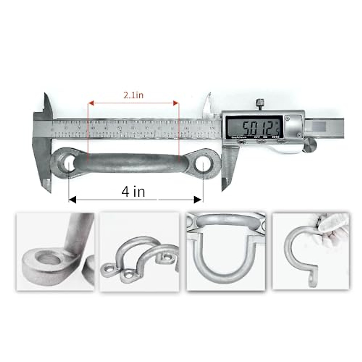 HCLLPS Replace Trailer Tie Loop 2" I.D. Aluminum Bolt-On Lashing Rope Tie Down Ring Horse (2 Pack)