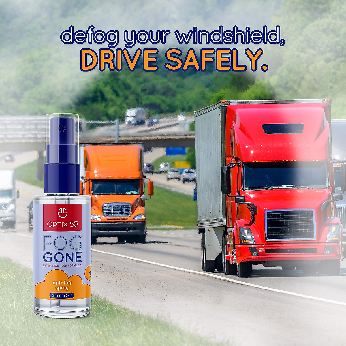 Optix 55 Anti-Fog Spray for Non-Reflective Lenses | Prevents Fogging of Glass or Plastic Windows, Mirrors, Eyewear Lenses, Glasses, Swim Goggles, Ski Masks | Streak Free, Long Lasting Solution (8.00)