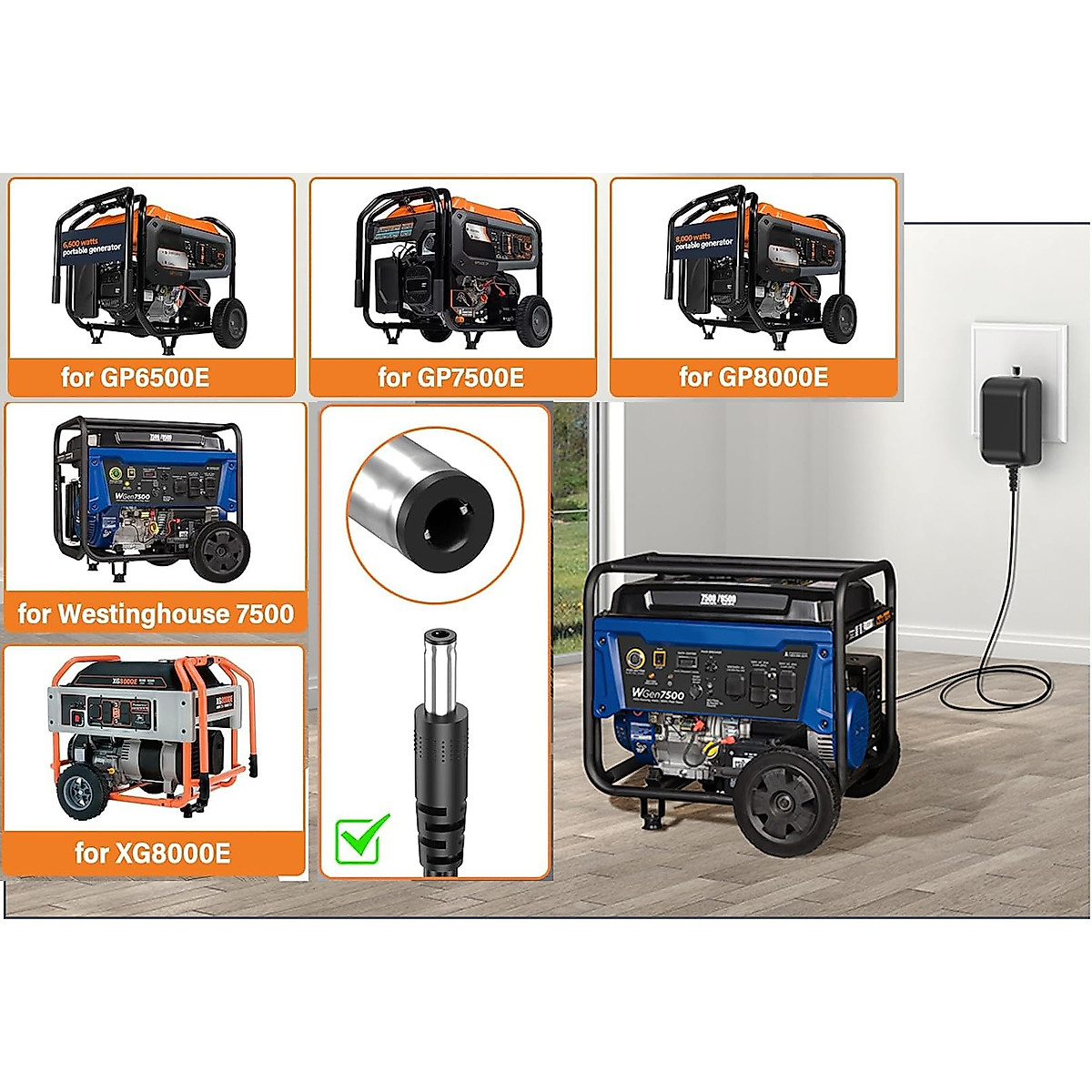 UpBright 12V AC Adapter Compatible with Generac 0G5744 OG5744 12 16 22 kW 0055040 XG8000E XG10000E XG6500E GP6500E GP7000E GP7500E GP8000E 8000W Toro Generator 5871 5819 Power Supply Battery Charger