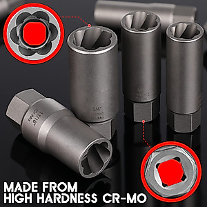 UYECOVE Screw Extractor Set Stripped Screw Extractor Set Broken Bolt Extractor Kit (11Pcs Deep Extractor Set)