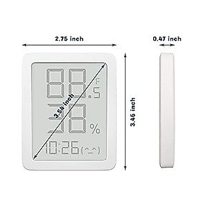 Smart Guesser Digital Hygrometer Indoor Thermometer HD 3.5″ Large LCD Screen, Thermometer for Home,Room Temperature Humidity Meter High Acurracy Temperature Sensor Humidity Gauge, White, (MHO-C602)