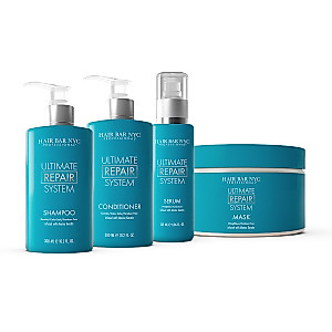 HAIR BAR NYC Ultimate Repair System Revival Conditioner | Hair Treatment for dry damaged hair | Deep conditioner for dry damaged hair | Keratin/Color Safe INFUSED WITH MARINE KERATIN (300ml 10.2fl.oz)