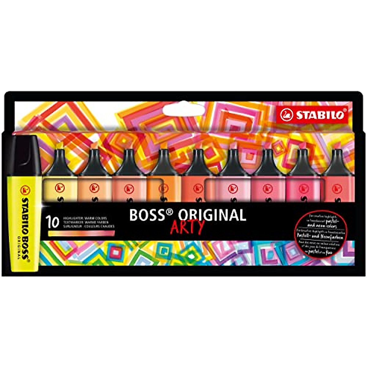 STABILO Highlighter BOSS ORIGINAL ARTY - Wallet of 10 - Warm Colors