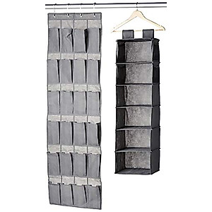 HOMZ 3817401 2Piece Closet Organization Combo Set Grey