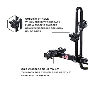 Saris Freedom Bike Hitch Car Rack, 2-Bicycle Carrier, Black