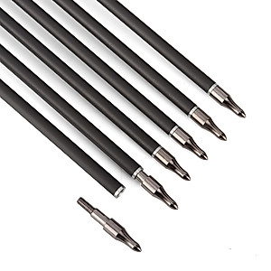 Hunting Archery Carbon Arrow 400 Spine with 2.5″ Vanes Removable Tips for Compound Bow &Recurve Bow (30 Inch)