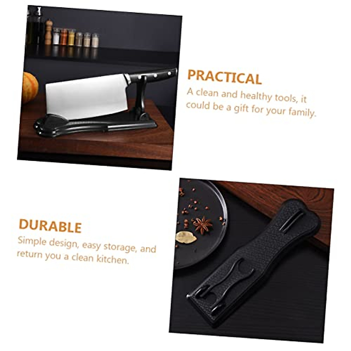 SHOWERORO 2pcs Vertical Single Pole Seat Kitchen Fittings Organizer Holder Knives Display Stand Kitchen Knife Block Cutter Holders Knives Holders Flatware Plastic Knives Stands Abs Black