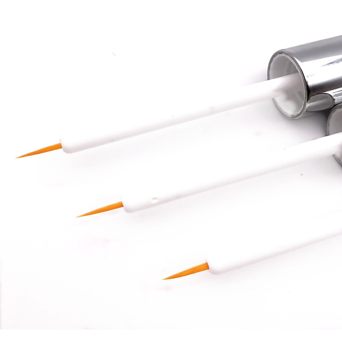 3 pcs 5ml Silver Acrylic Empty Eyelashes Tube Eyeliner Vials Bottle With Wand Applicators for Eyelash/Eyebrow Growth Serum Castor Oil