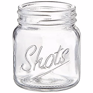 Palais Glassware Palais 'Shots' Mason Jar Shot Glasses - Mini Shot Glass Cups - Holds 2.4 Oz - Set of 6 (Clear)