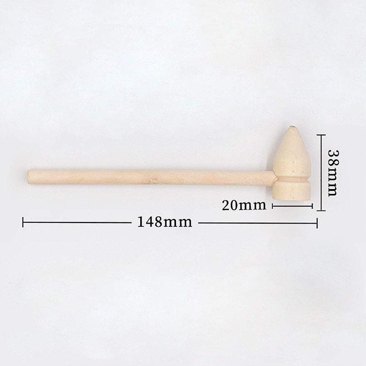 Teensery 10 Pcs Mini Wooden Hammers Small Pointed Mallets for Cracking Chocolate Hearts