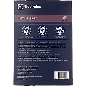 Electrolux EL202G S-bag Anti-Allergy Synthetic Vacuum Bags, 4 Pack , Blue