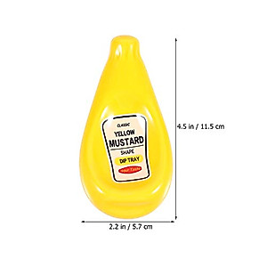 NUOBESTY Ceramic Soy Dipping Bowl Creative Tomato Ketchup Bottle Shaped Sauce Seasoning Dish Porcelain Mustard Serving Plate Dinnerware For Home Restaurant (Yellow)