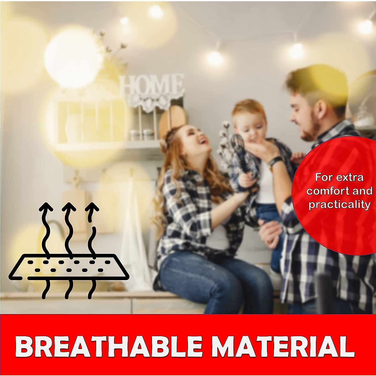 Heat Resistant Oven Mitts - Quilted Kitchen Gloves - Red Heart Design Pattern