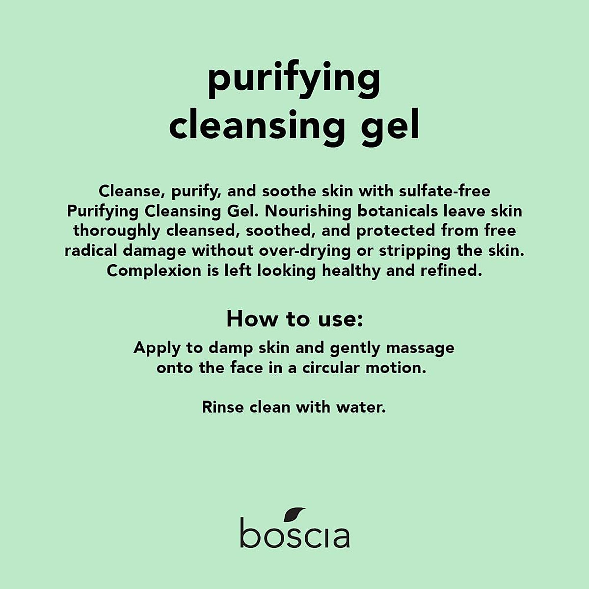 boscia Purifying Cleansing Gel - Vegan, Cruelty-Free, Natural and Clean Skincare | Daily Natural Purifying Deep Cleansing Gel Face Cleanser, 5 fl oz