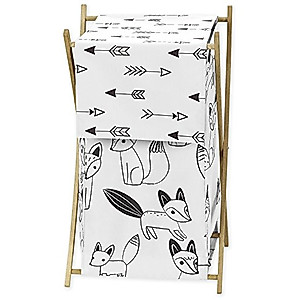 Baby Children Kids Clothes Laundry Hamper for Black and White Fox and Arrow Bedding Set