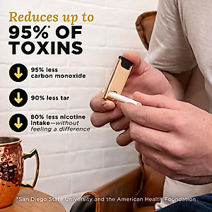 Stop Smoking Aid That Works, Quit Smoking in Just 8 Weeks, Compact Advanced Smoking Cessation Product & Quit Smoking Tool by Filtrim, Gold Finish (2.5 x 1.2 x 0.3 Inches)