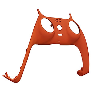 eXtremeRate Orange Decorative Trim Shell Compatible with p s 5 Controller, Soft Touch DIY Replacement Clip Shell, Custom Plates Cover Compatible with p s 5 Controller with Accent Rings