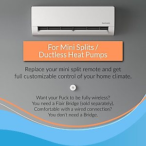 Flair Puck Wireless WiFi Smart Thermostat (White), for Flair Smart Vents or Mini Split Control. Compatible with Smart Thermostats and Voice Assistants.