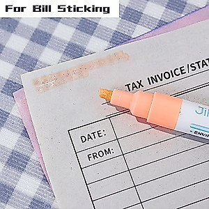 SAYEEC Scrapbook Quick Dry Glue Pen, 6 Pcs Adhesive Glue Pens with 12 Jars Fine Glitter, Crafting Fabric Liquid Glue Pen, Chisel Tip Dispensing Pen for Card Making, Papercrafts, DIY Foil-Stamping