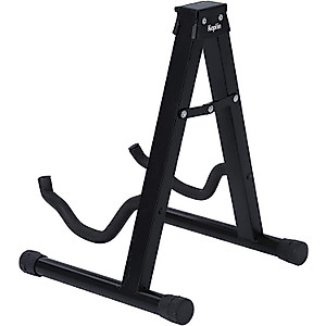 KEPLIN Foldable Guitar Stand A Frame - Universal Floor Stand for all Guitars, Acoustic, Electric and Base, Portable and Great for Travel, Black