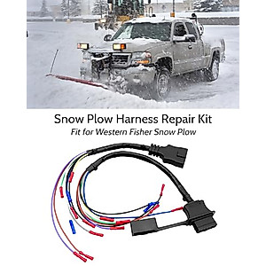 NTSUMI 9 Pin Truck and Plow Side Repair Harness Kit Fit for Western Fisher Snow Plow Replace 49317 22335K 49308 22336K