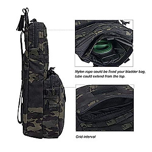 EXCELLENT ELITE SPANKER Tactical MOLLE Hydration Pack for 3L Hydration Water Bladder Molle Vest Accessory (Multicam Black)