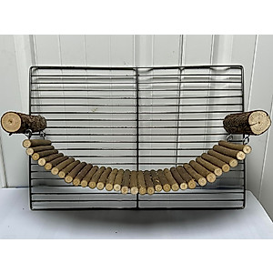 Chinchilla Wooden Ladder Bridge Platform Toy, Chinchilla Suspension Bridge, Small Animal Climbing Toys for Chinchilla Hamsters Sugar Glider Squirrel Gerbils Rat and Other Small Animals