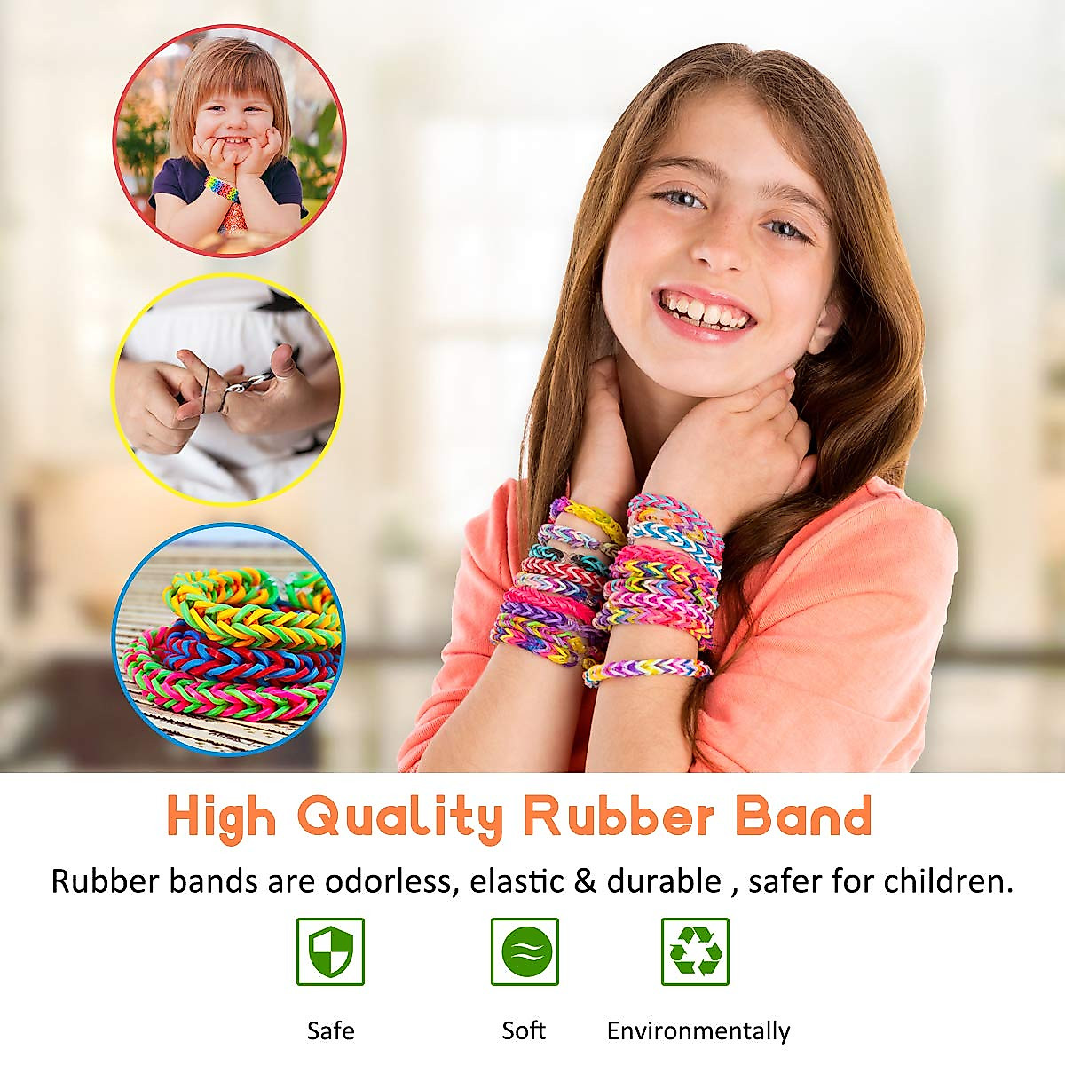 Yehtta Gifts for 8-10 Year Old Girls Rubber Bands Loom Kit Kids Art Crafts DIY Toys Bracelet Making Kit Personalized Handmade Beads Rubber Band Christmas Birthday Gift for Kids