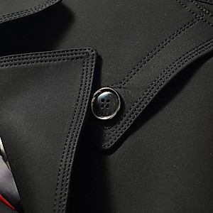 Maiyifu-GJ Men's Casual Double Breasted Trench Coat Casual Slim Windbreaker Jacket Winter Stylish Long Overcoat with Belt (Black,7X-Large)