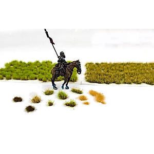 190 Pcs Static Grass Model Grass Tufts Railway Artificial Grass Miniature Grass Tuft Terrain Kit for DIY Model Railway Fairy Garden Diorama Scenery (Set A)